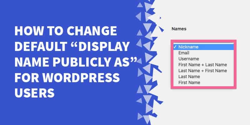 [WordPress Plugin] How to Change Default "Display Name Publicly As" for WordPress Users